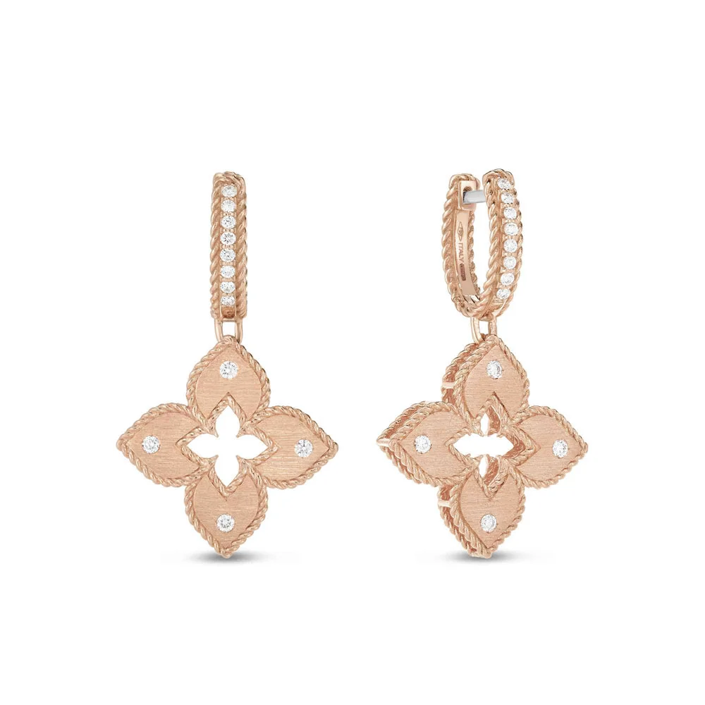 Venetian Princess earrings with diamonds - 18kt rose gold