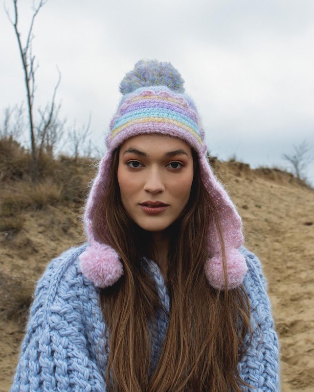 Rainbow Mohair Beanie