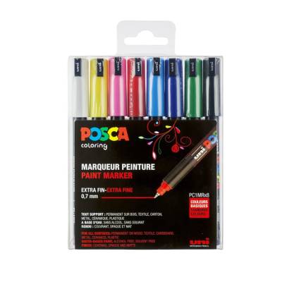 Markeri Posca Uni Set 8 - Start, Osnovne Boje, 0.7 mm