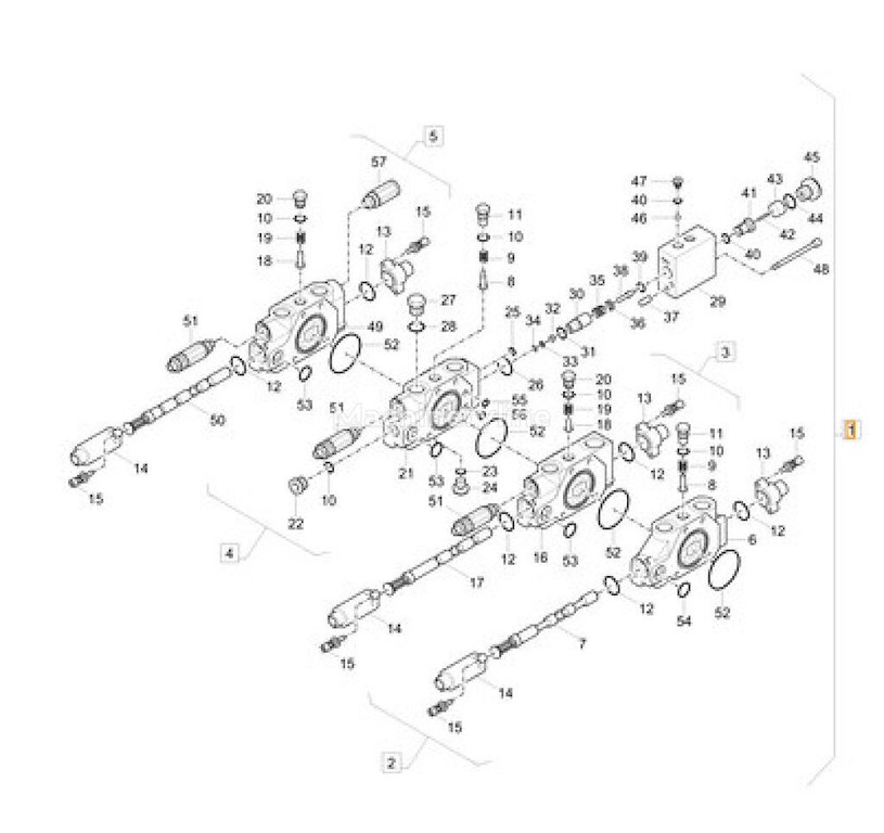 Case 31MJ10110 31MJ10110 hidraulični razvodnik za New Holland E18C mini bagera