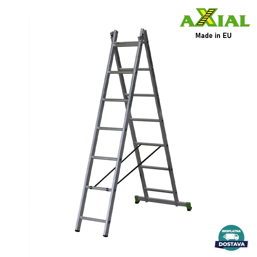 AXIAL Dvodelne Merdevine 2×7 – 4m Aluminijumske