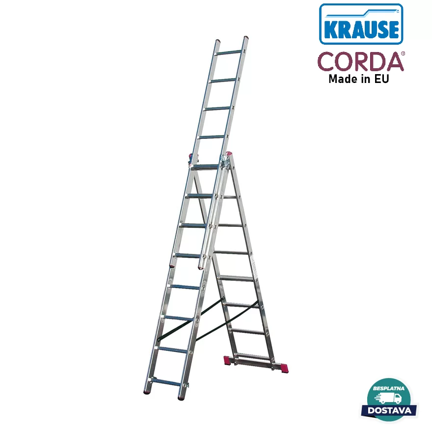 KRAUSE Corda Trodelne Merdevine 3×8 – 4,5m Aluminijumske