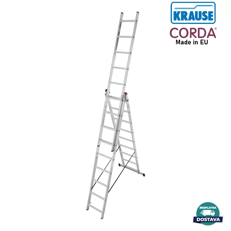 KRAUSE Corda Trodelne Merdevine 3×9 – 5,3m Aluminijumske