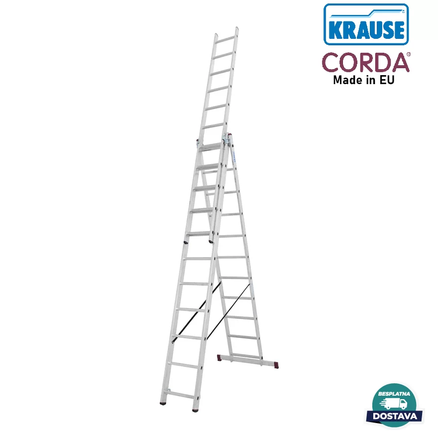 KRAUSE Corda Trodelne Merdevine 3×11 – 6,45m Aluminijumske