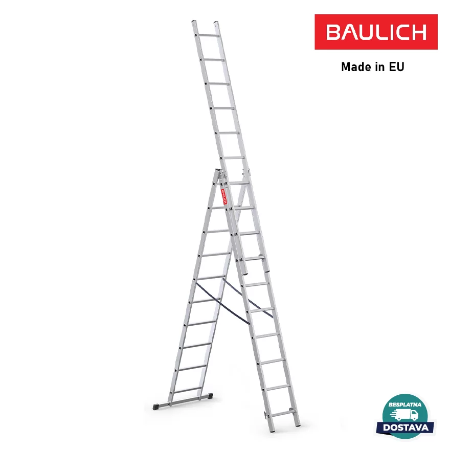 BAULICH Pro Trodelne Merdevine 3×10 – 5.4m Aluminijumske