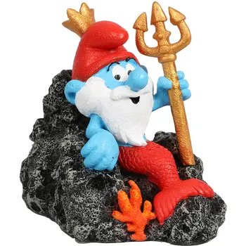 DUVO+ Dekoracija za akvarijum Smurfs Underwater Neptune, 9.4x6.8x8.5cm, Šarena