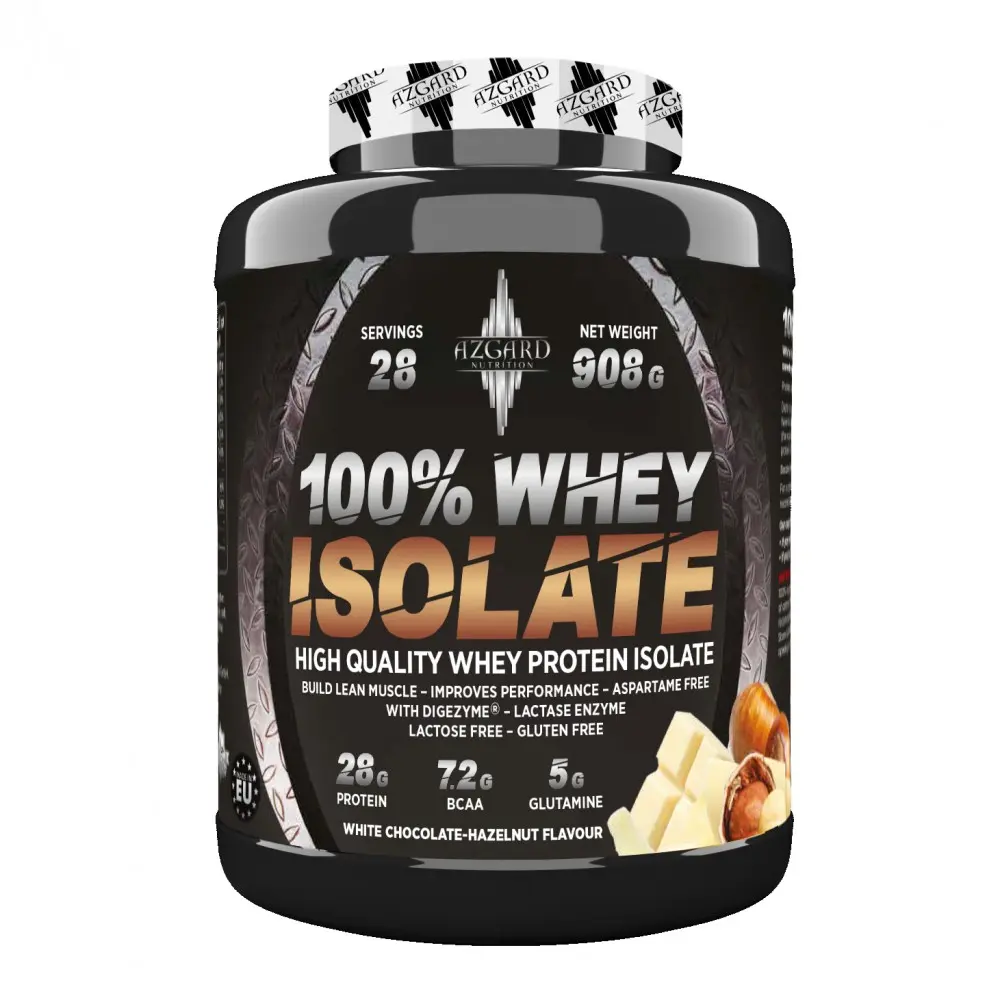 AZGARD NUTRITION Whey Izolat proteina, Bela čokolada i lešnik, 908g