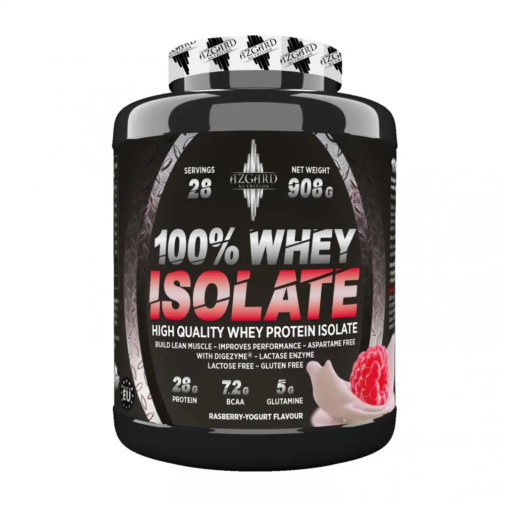 AZGARD NUTRITION Whey Izolat proteina, Malina i jogurt, 908g