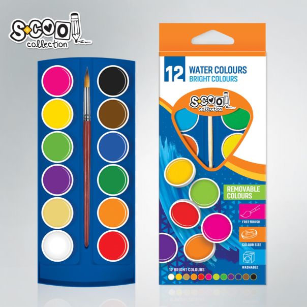 S-COOL Vodene boje Premium, set 1/12 sc228