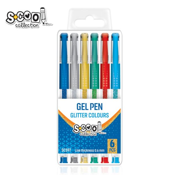 S-COOL Gel olovka Glitter, set 1/6 sc597