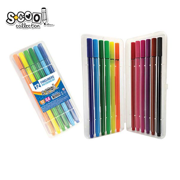 S-COOl Finelineri mix boja SC1494, set 1/12