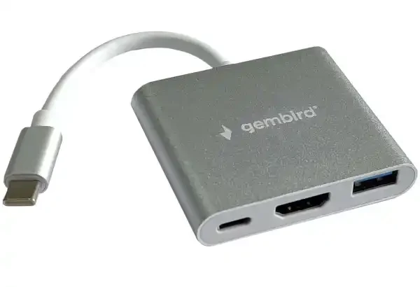 Adapter konverter Tip C-HDMIUSB 3.0PD aluminium Gembird A-CM-HDMIF-02-SG