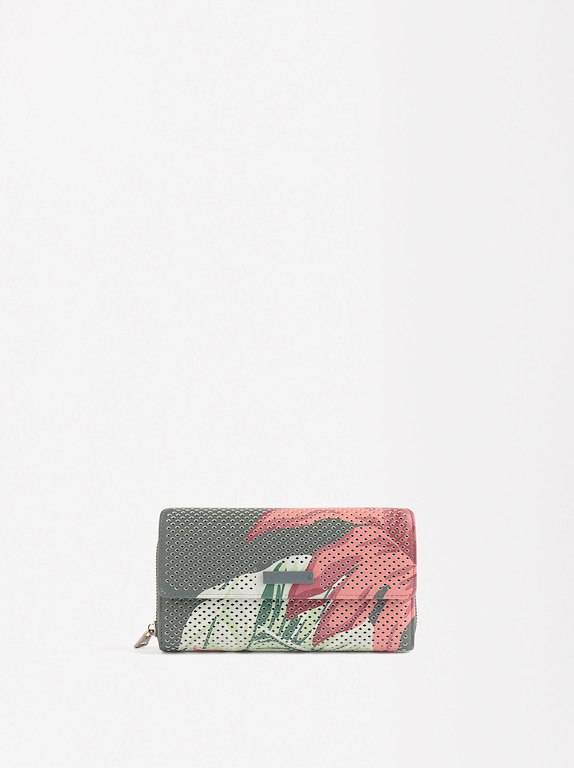 Floral Textured Printed Wallet