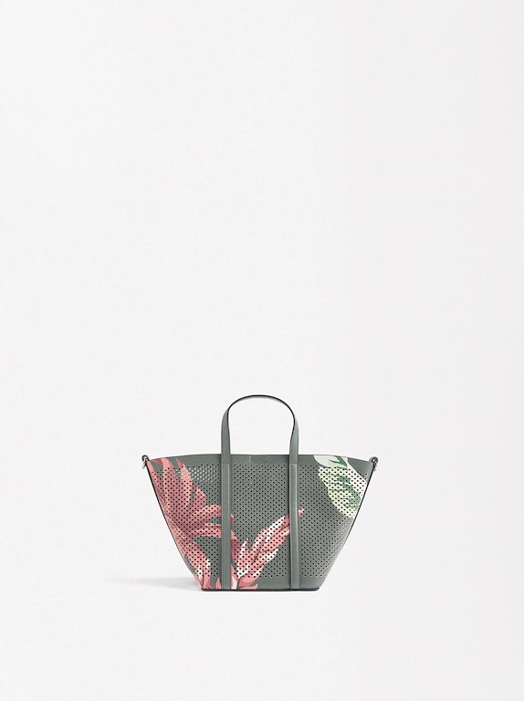 Floral print tote bag