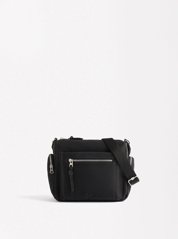 Nylon-Effect Crossbody Bag