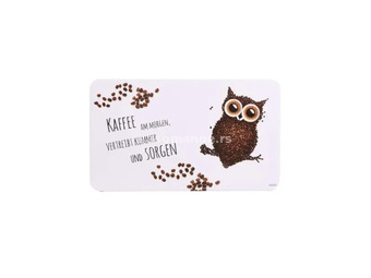 Dekorativni podmetač za doručak Melamin Coffee owl 23,5x14cm Kesper KSP32369