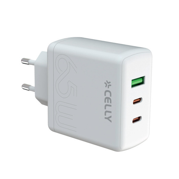 CELLY Kućni punjač ProPower od 65W sa USB-A i 2 USB-C ulaza