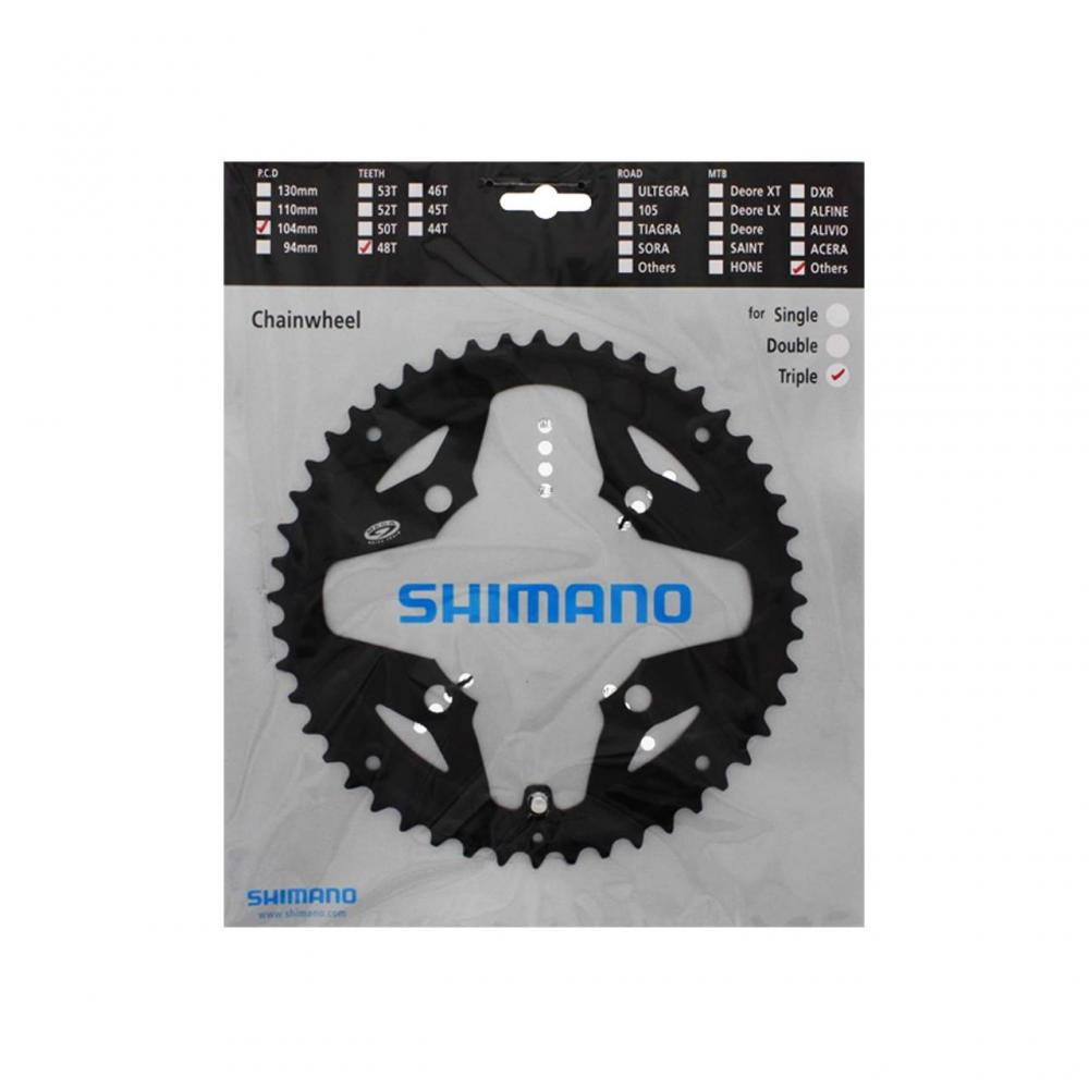 Lančanik srednji SHIMANO 48 zuba za M391 crni