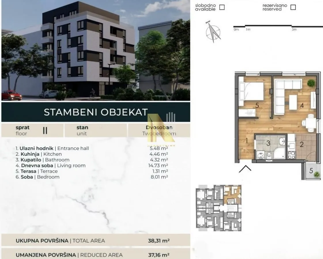 Prodaja, jednosoban stan, 37m2, Detelinara, Novi Sad, Novi Sad