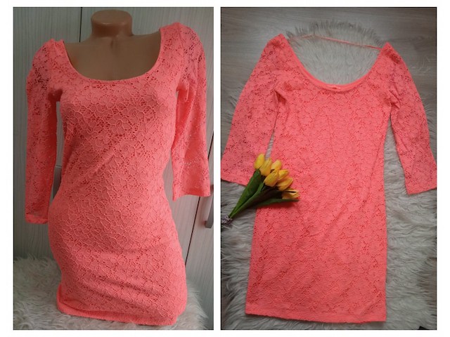 TERRANOVA NEON ROZE CIPKANA HALJINA VEL S/M