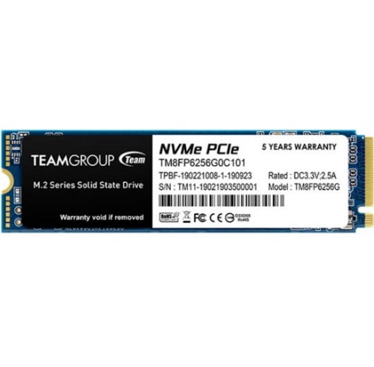 TeamGroup M.2 2280 256GB MP33 SSD PCIe Gen3 x4, NVM Express, 1600/1000MB/s TM8FP6256G0C101