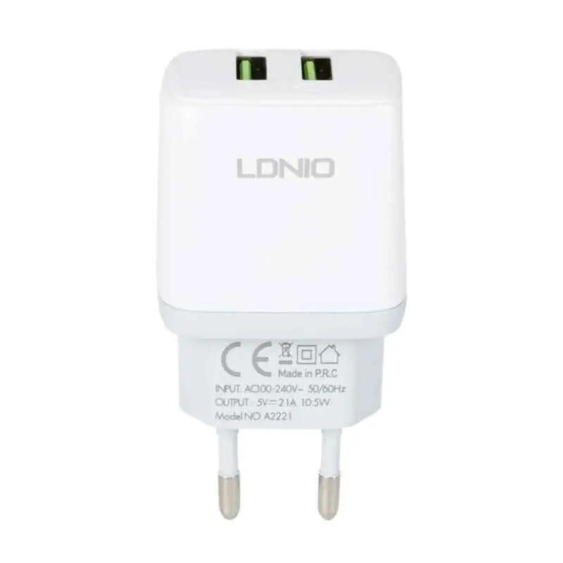 Kucni punjac LDNIO A2221 2xUSB,12W beli