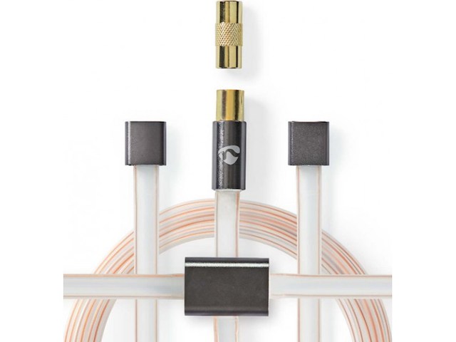 ANFMBW105AT20 FM Antena IEC koaksijalni muški, Gold Plated, 50Ohm, Unshielded, 2m, PVC