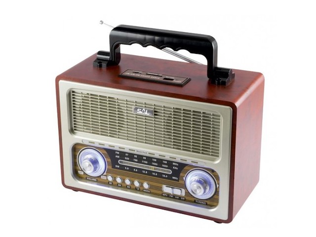 Radio prijemnik RRT3B prenosni retro 2x3W, FM, USB, microSD, Bluetooth, baterija 1300mAh