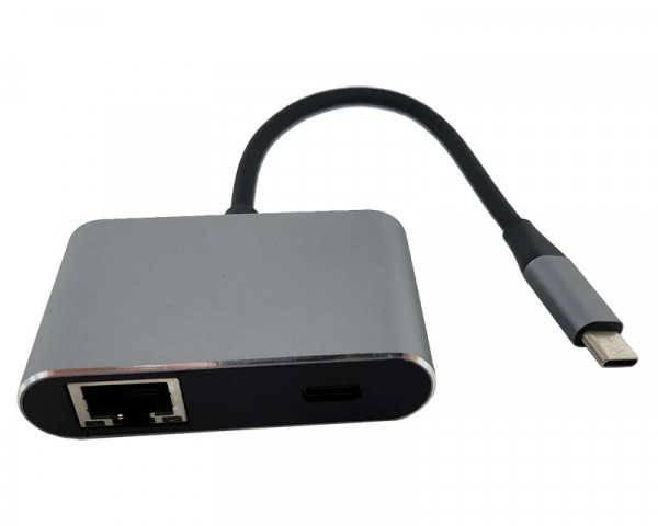 FAST ASIA Adapter-konvertor TIP C na 2xUSB 3.0+TIP C+RJ45