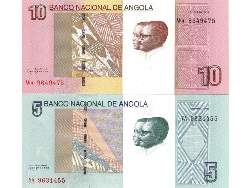 ANGOLA lot 5 i 10 Kwanzas 2017 UNC, P-149, 150