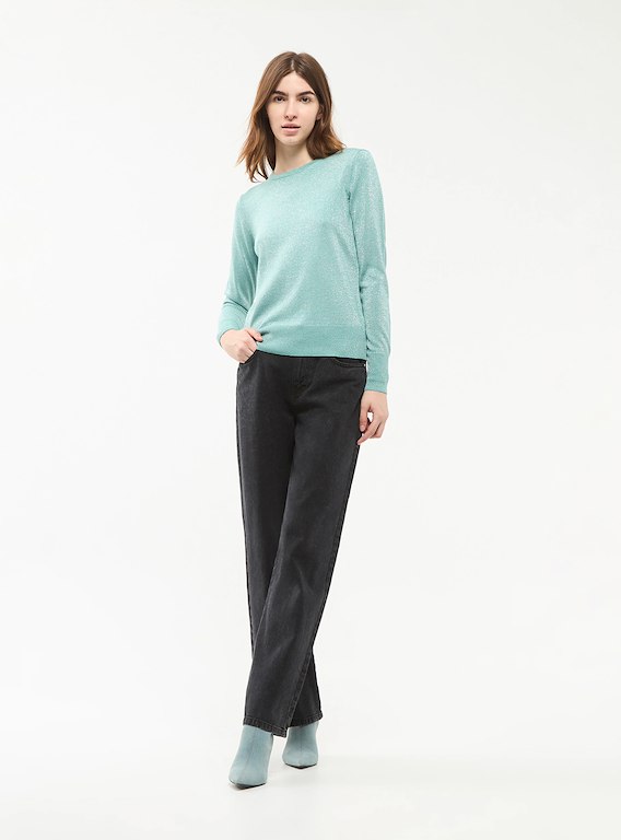 Crew neck lurex sweater with sequins Žalfija