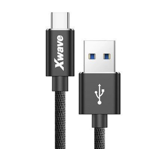 XWAVE KABL USB TYPE C 3A ALU PLETENI 1.2M CRNI