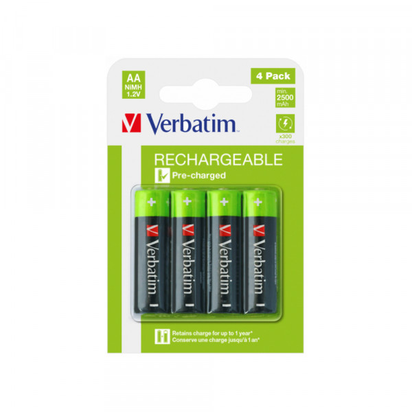 BATERIJA LR 6 PUNJIVA VERBATIM AA 1/4 BLISTER 2500MAH