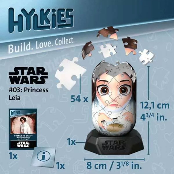 Ravensburger 3D puzzle (slagalice) Star Wars Hylkies Princess Leia - 54pcs RA12001014