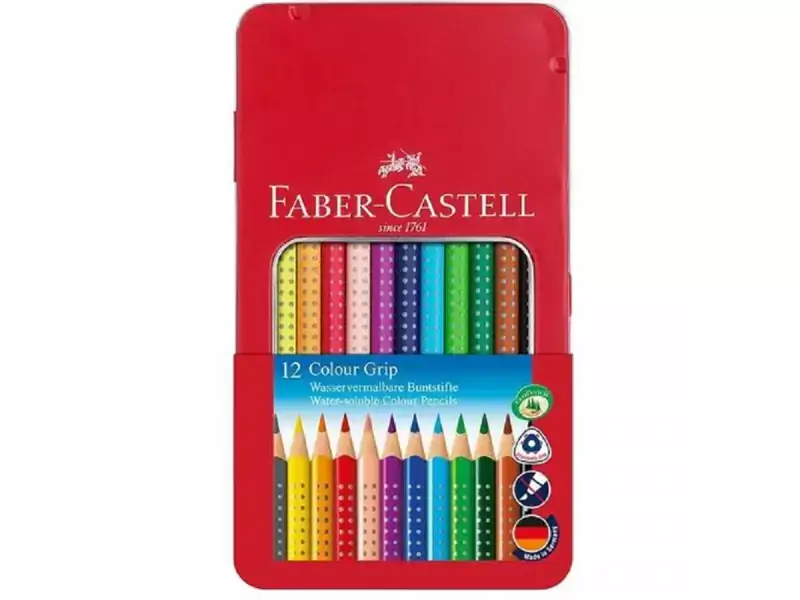 FABER-CASTELL DRVENE BOJICE GRIP SPARKLE METALNA KUTIJA 1/12 201910