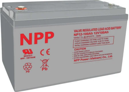 NPP NPG12V-100Ah, GEL BATTERY, C20=100AH, T16, 330x171x214x220, 27,3KG, Light grey