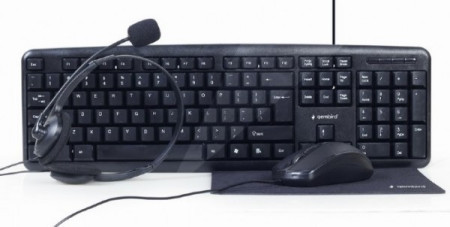 KBS-UO4-01 Gembird 4-in-1 office set, tastatura, slusalice, mis i podloga