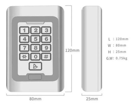 SMART-KPS-LOCK-Door Gembird metalno kuciste IP65 vodootporno RFID EM kartica, kontrola pristupa