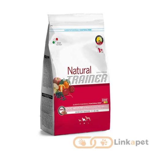 Trainer Natural adult Medium Tonno, Riso e Alga Spirulina hrana za odrasle pse srednjih rasa – 3kg