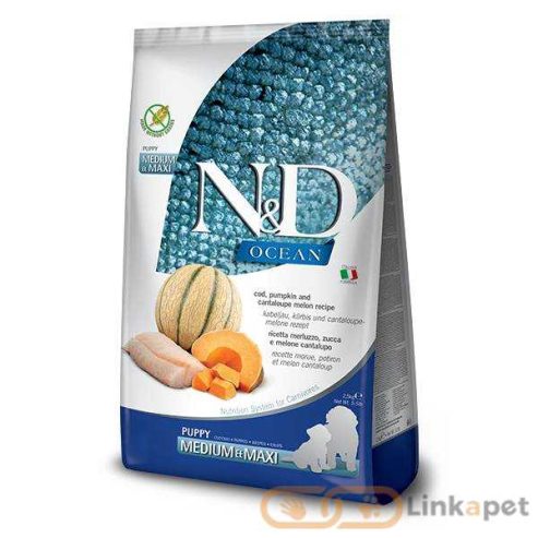 Farmina N&D Ocean Puppy Cod Pumpkin&Cantaloupe Melon Medium&Maxi – 2,5kg