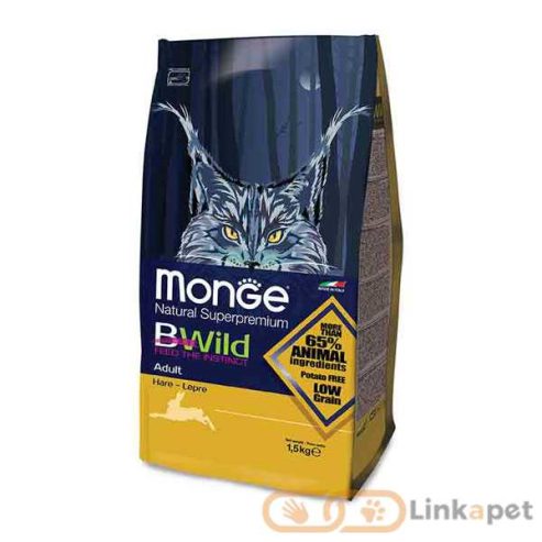 Monge Bwild Cat Adult Hrana za mačke, Zečetina – 1,5kg