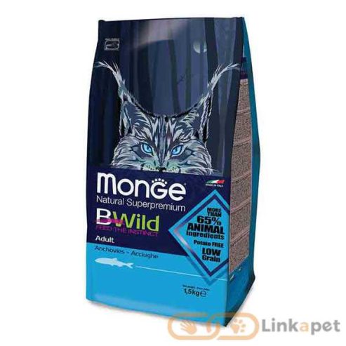 Monge Bwild Cat Adult Hrana za odrasle mačke, Sardela – 1,5kg