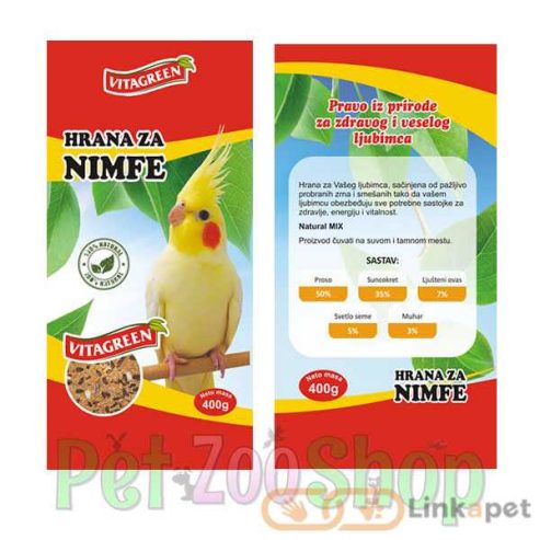 Hrana za nimfe Vitagreen, 400 gr