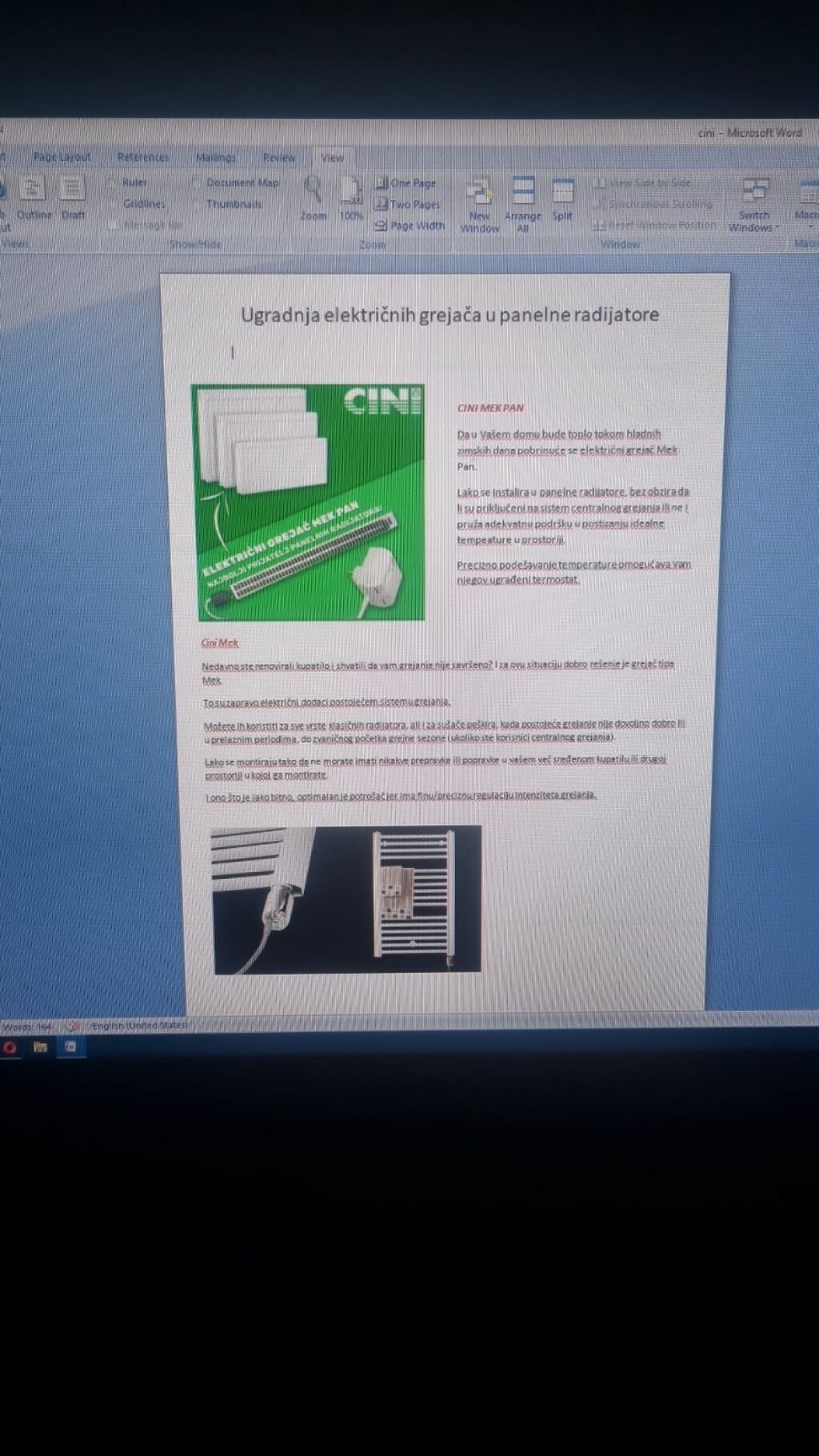 CINI MEK PAN Lako se instalira u panelne radijatore, bez obzira da li