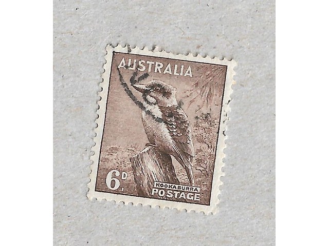 (M) markica 1956 Australija 6d Brown Kookaburra