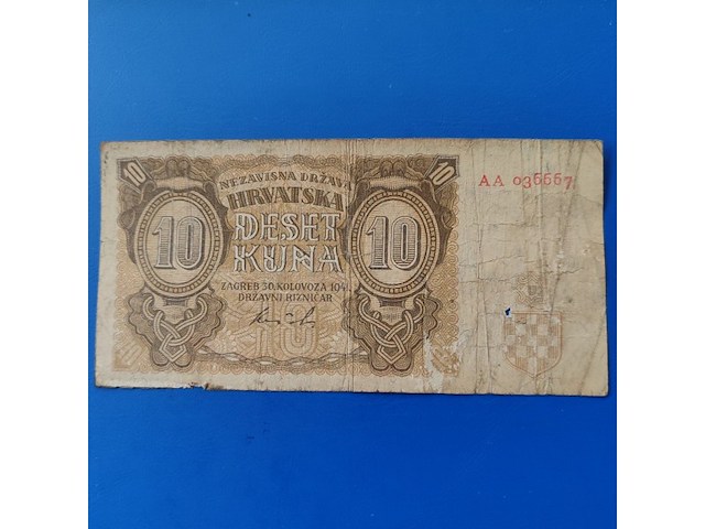 10 KUNA 1941 *serija AA*