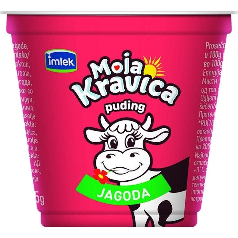 Moja Kravica puding jagoda 125g