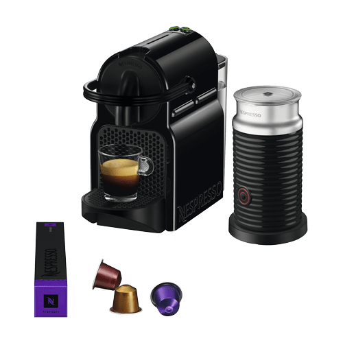 NESPRESSO Aparat za espresso kafu i aparat za pravljenje pene od mleka Inissia Black i Aeroccino 3, A3ND40EUBK-DL 0.7 l, 19 bar, 1260 W