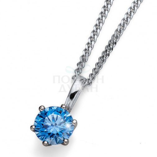 ŽENSKI OLIVER WEBER BRILLIANCE 925AG MEDIUM BLUE ZIRCON LANČIĆ SA SWAROVSKI KRISTALOM