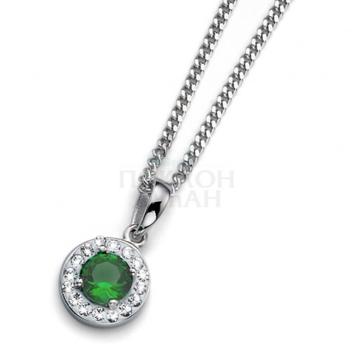 ŽENSKI OLIVER WEBER CLEAR 925AG GREEN ZIRCON LANČIĆ SA SWAROVSKI KRISTALIMA